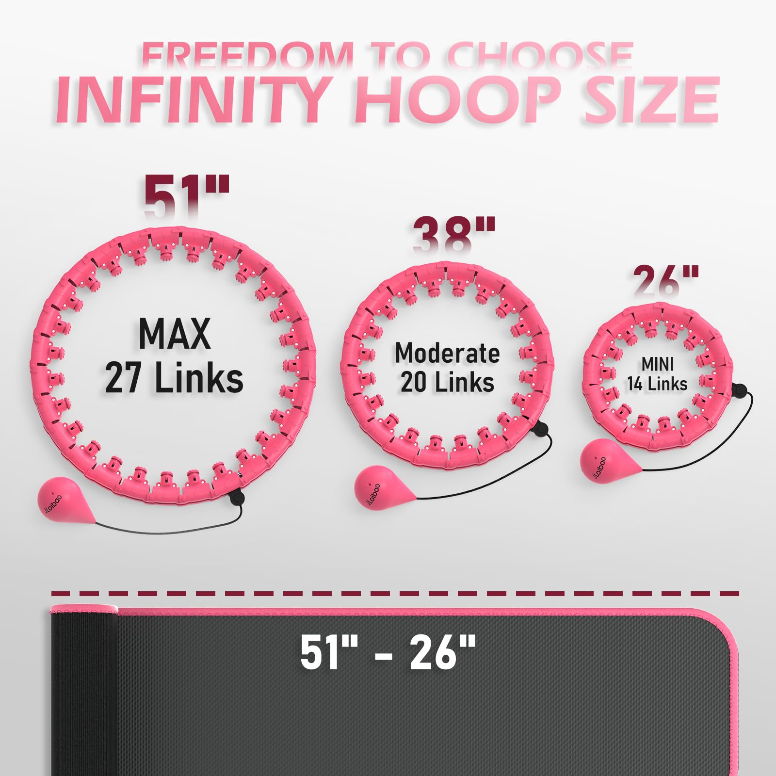 JLoibao Weighted Hula Circle for Adults Weight Loss, Infinity Hoop Fit ...
