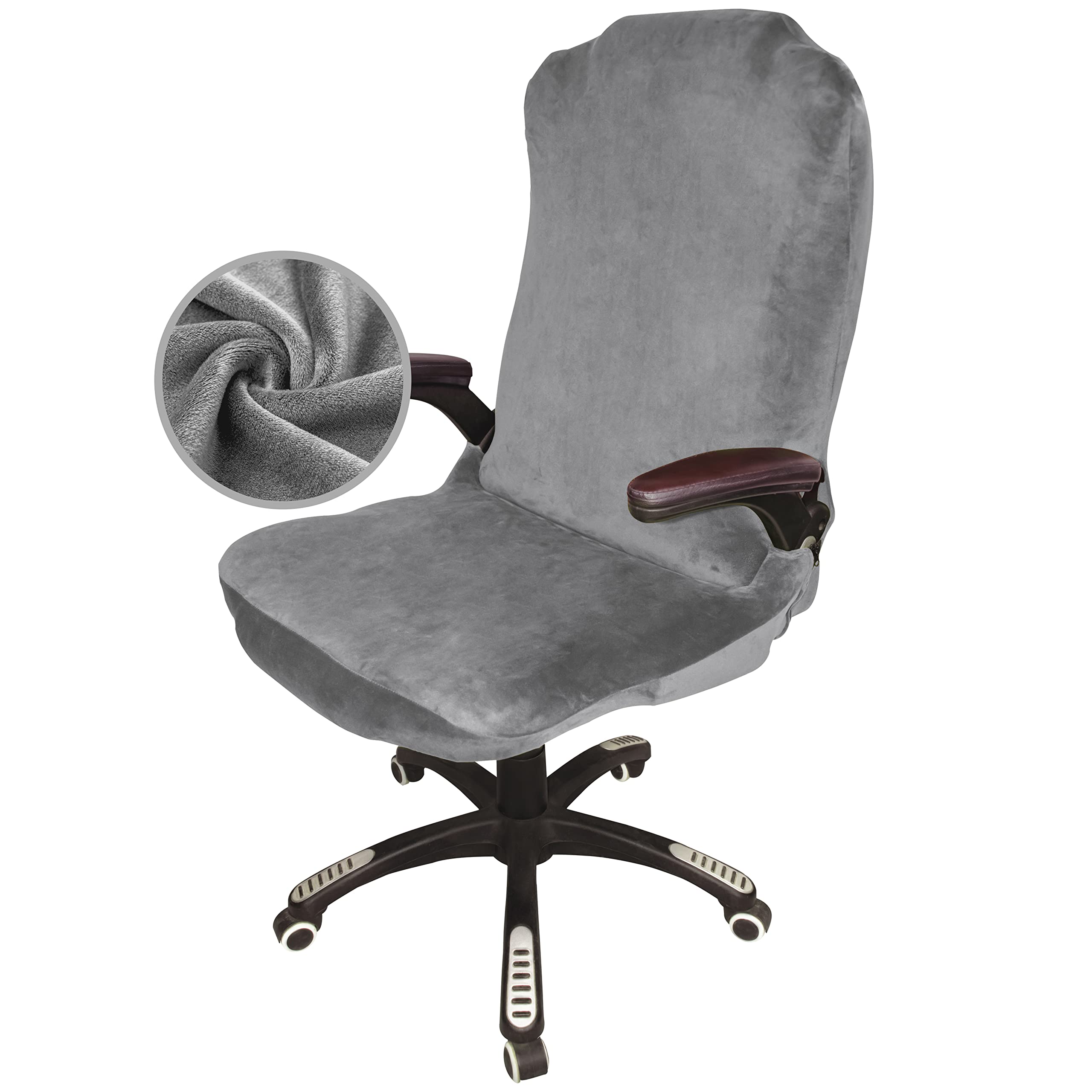 HUANTUO Velvet Office Chair Covers - Stretch Soft Fit Desk Rotating ...