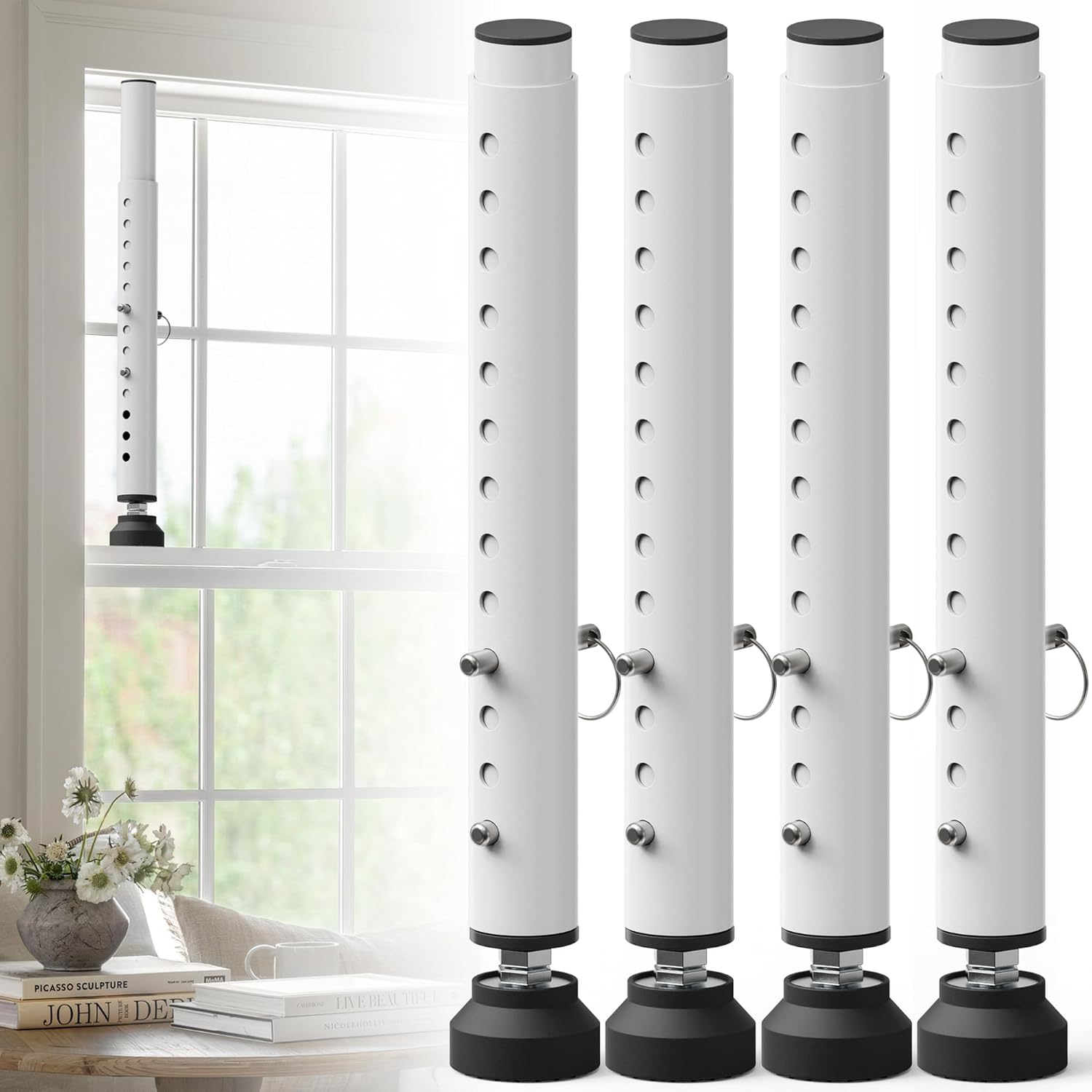 Gadgetzan 4 Pack Window Security Bars Adjustable 11"-18",Portable Small ...