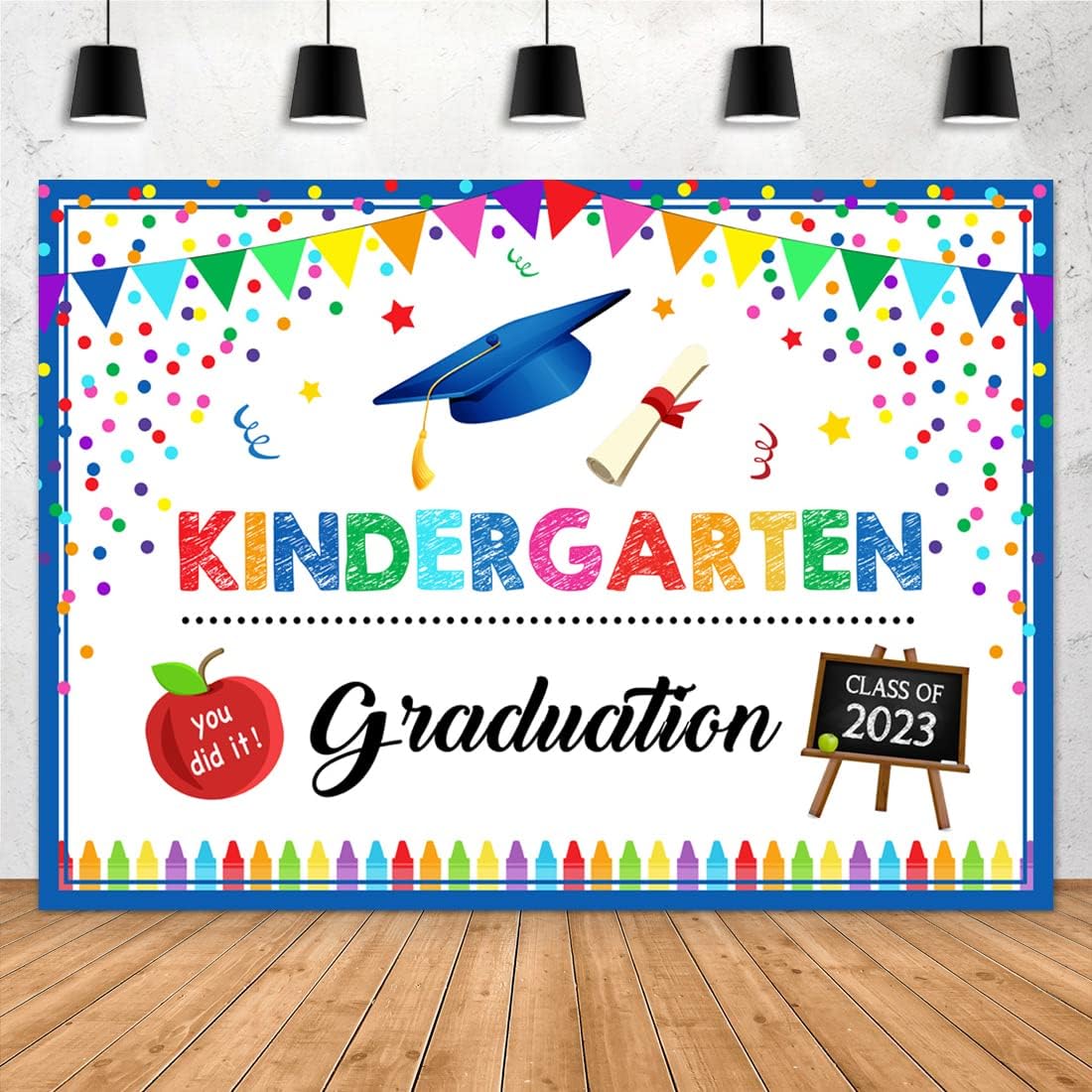 Aperturee 7x5ft Kindergarten Graduation Backdrop Class of 2023 Graduate ...