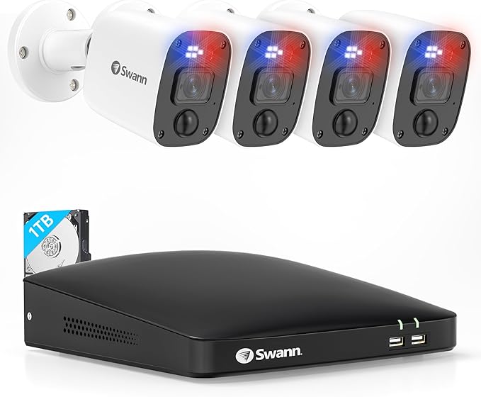 Swann 4 Camera 4 Channel 1080p Full HD Indoor Outdoor Wired ...