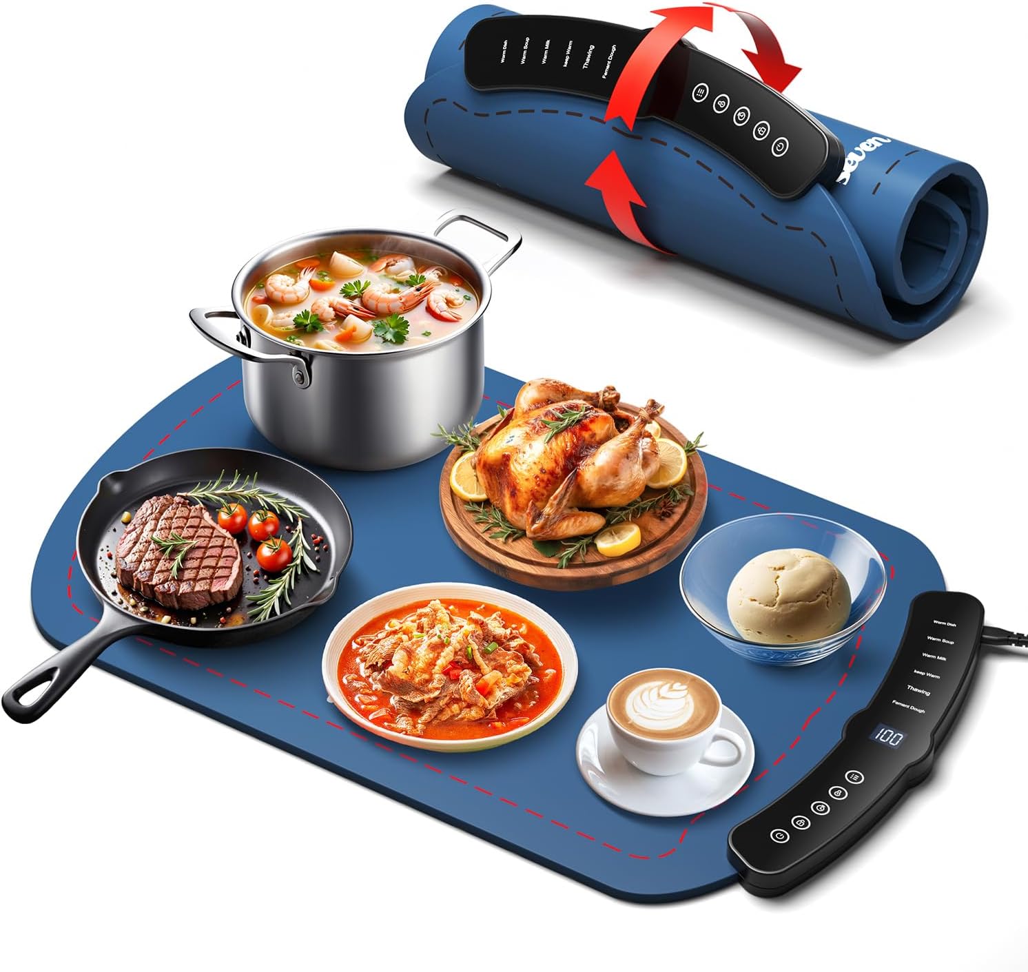 Amazon.com: UJR Portable Food Warmer Warming Mat: Electric Rollable ...