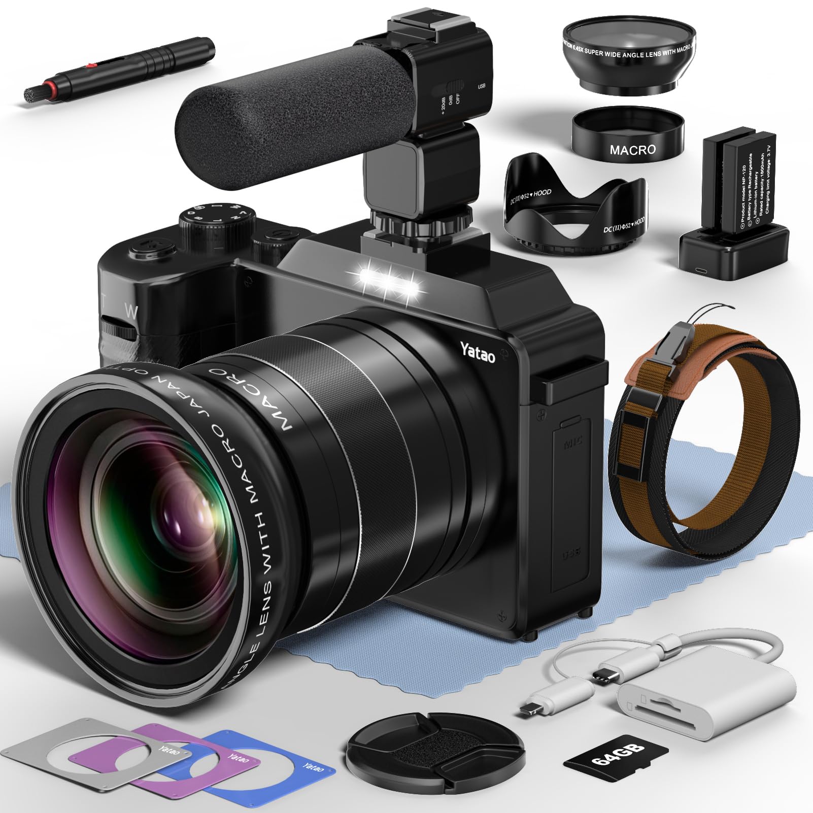 Amazon.com : Yatao Digital Camera, 4k Cameras for Photography, 64MP ...