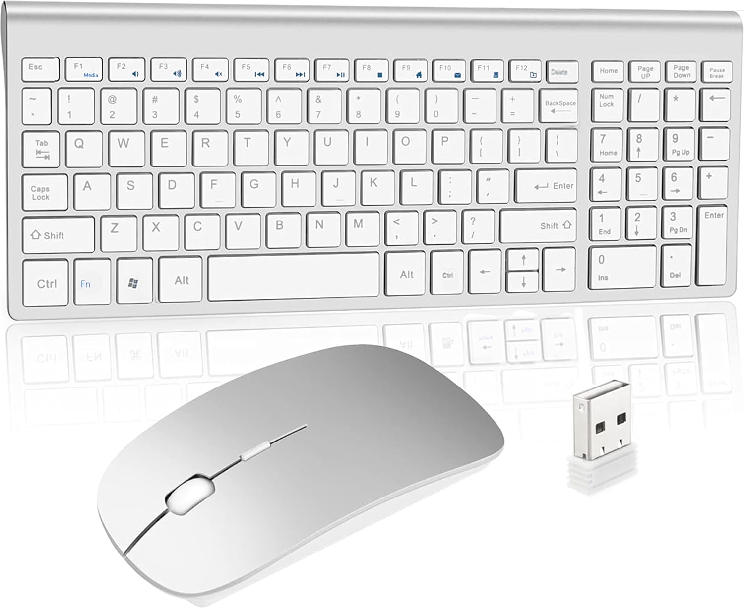 Wireless Keyboard and Mouse, 2.4G Wireless Keyboard with Mouse with USB ...