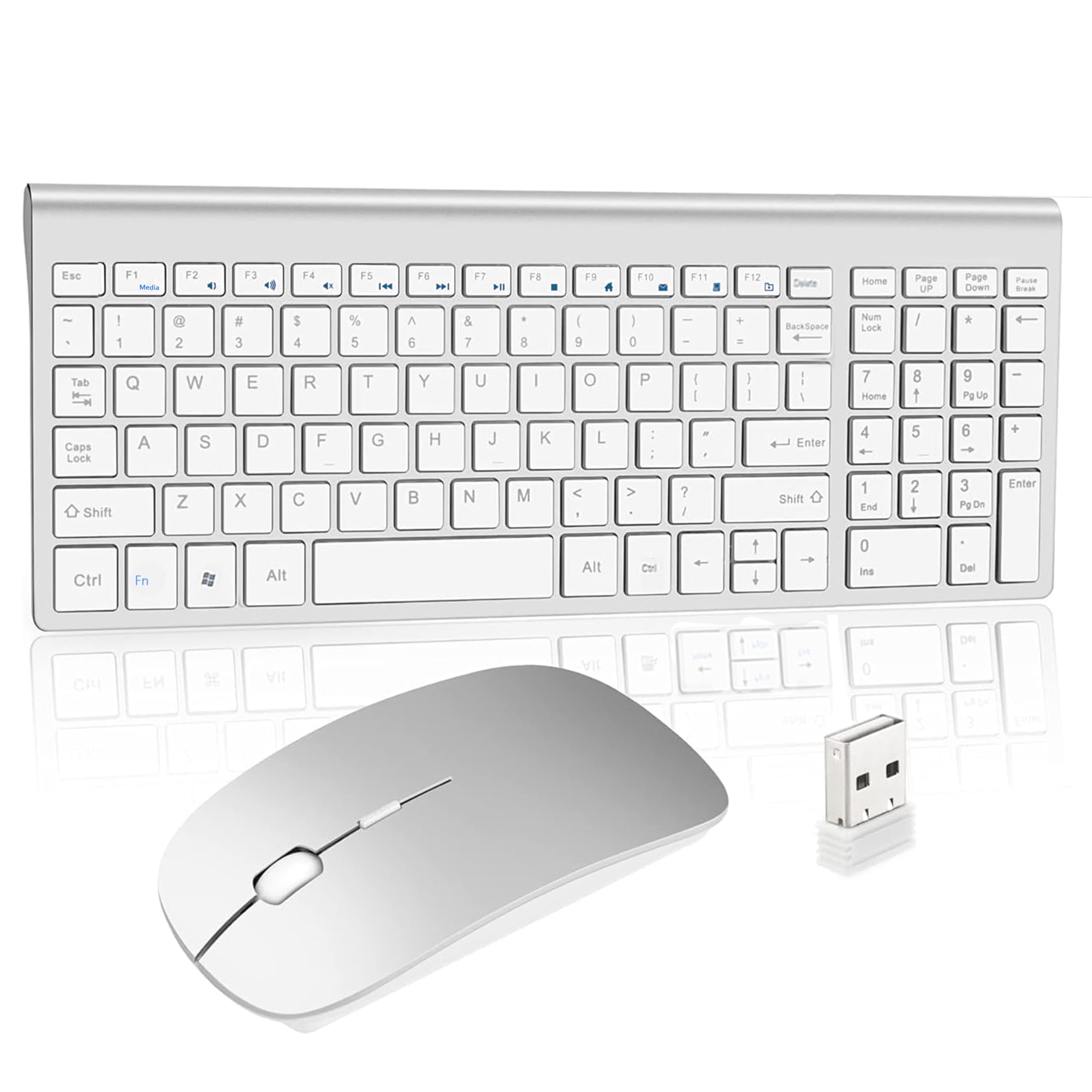Wireless Keyboard and Mouse, 2.4G Wireless Keyboard with Mouse with USB ...