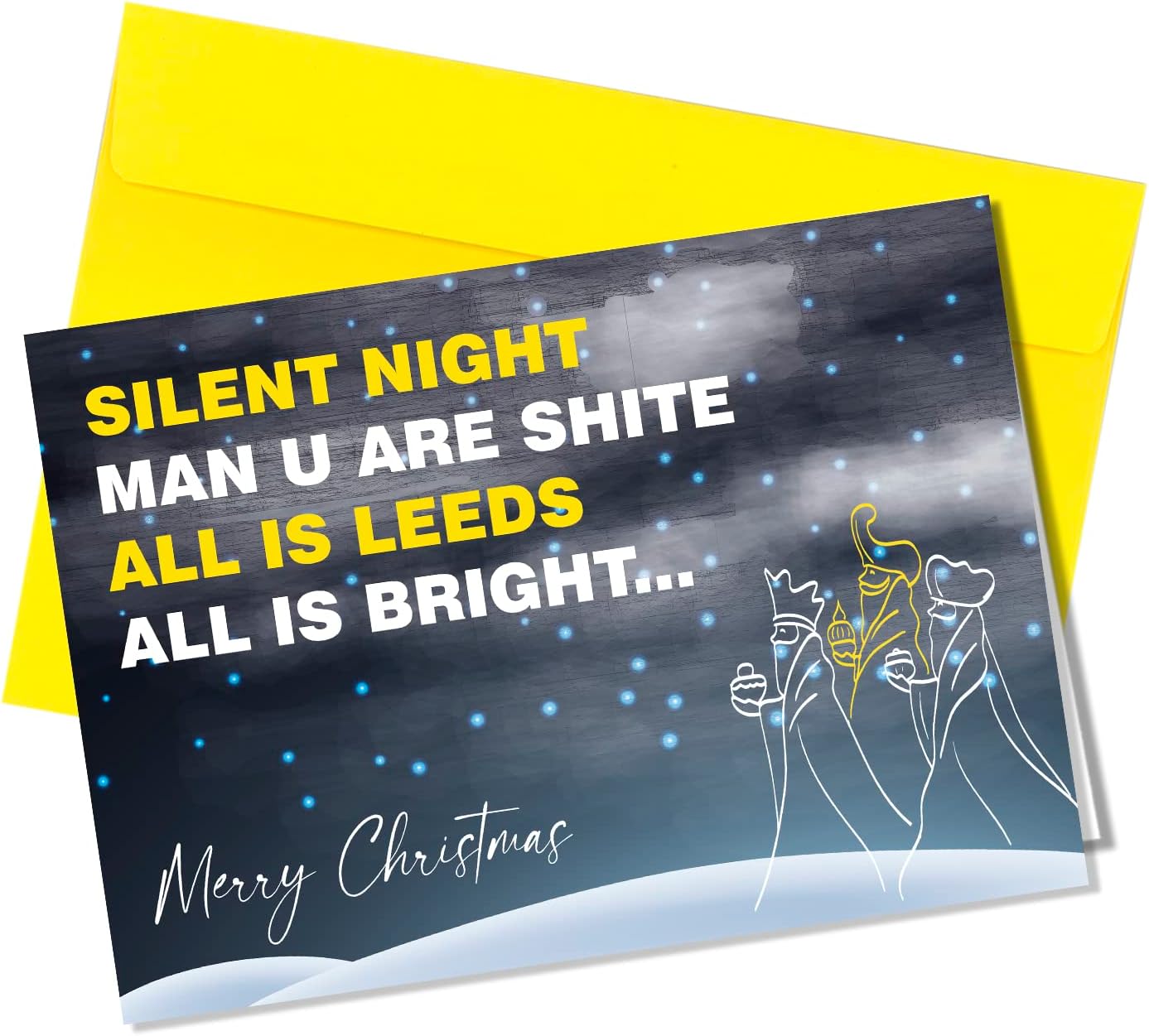 #BB006 All Is Bright | Burley Banksy | Leeds United Inspired Christmas Card : Amazon.co.uk ...