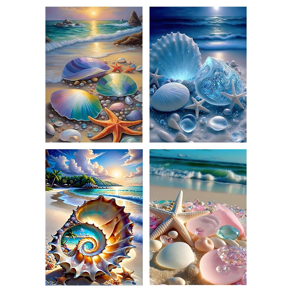 Amazon.com: WUDWL Diamond Painting Kits for Adults - 4 Pack Beach DIY ...
