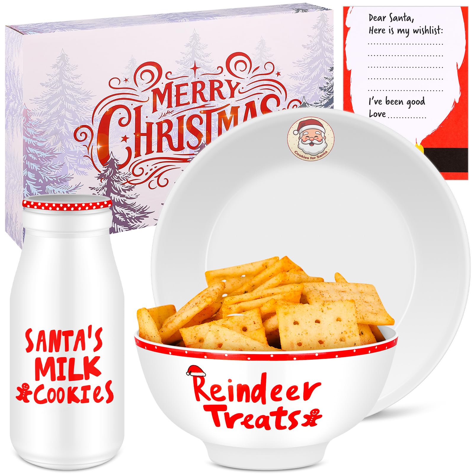 Amazon.com | Christmas Cookies for Santa Plate Santa's Cookie and Milk ...