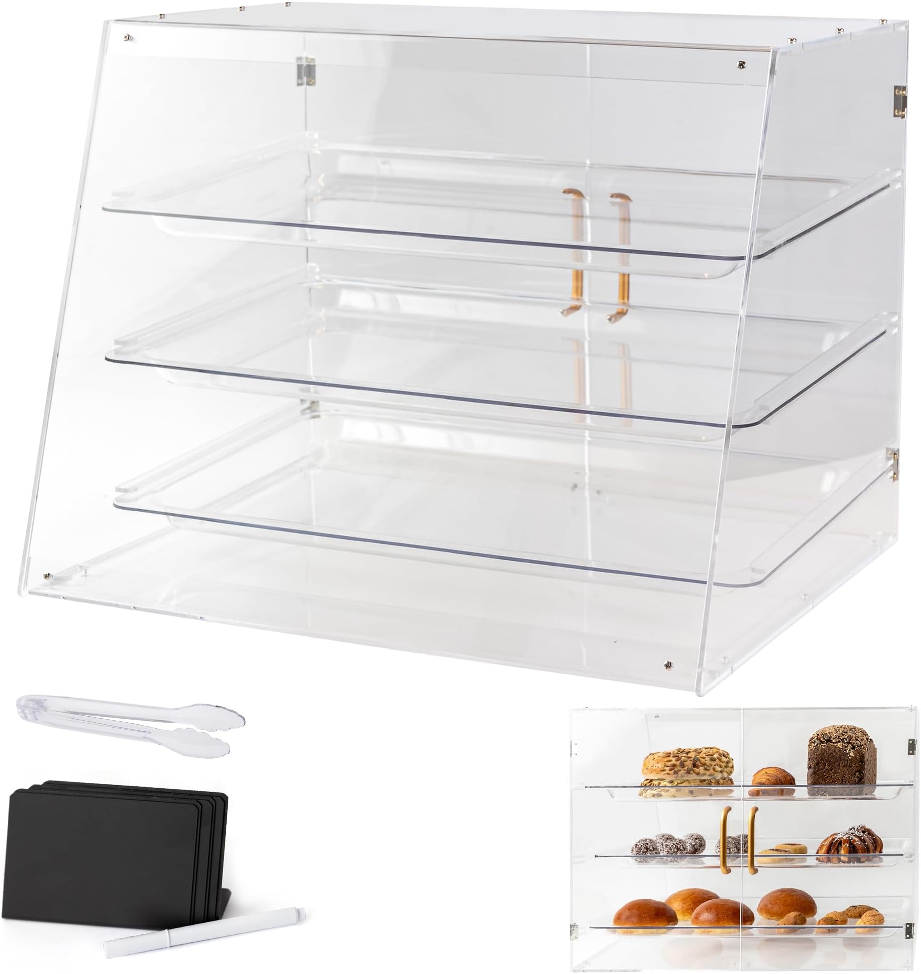 Amazon.com: Bakery Display Case - 3-Tier Acrylic Storage for Pastries ...