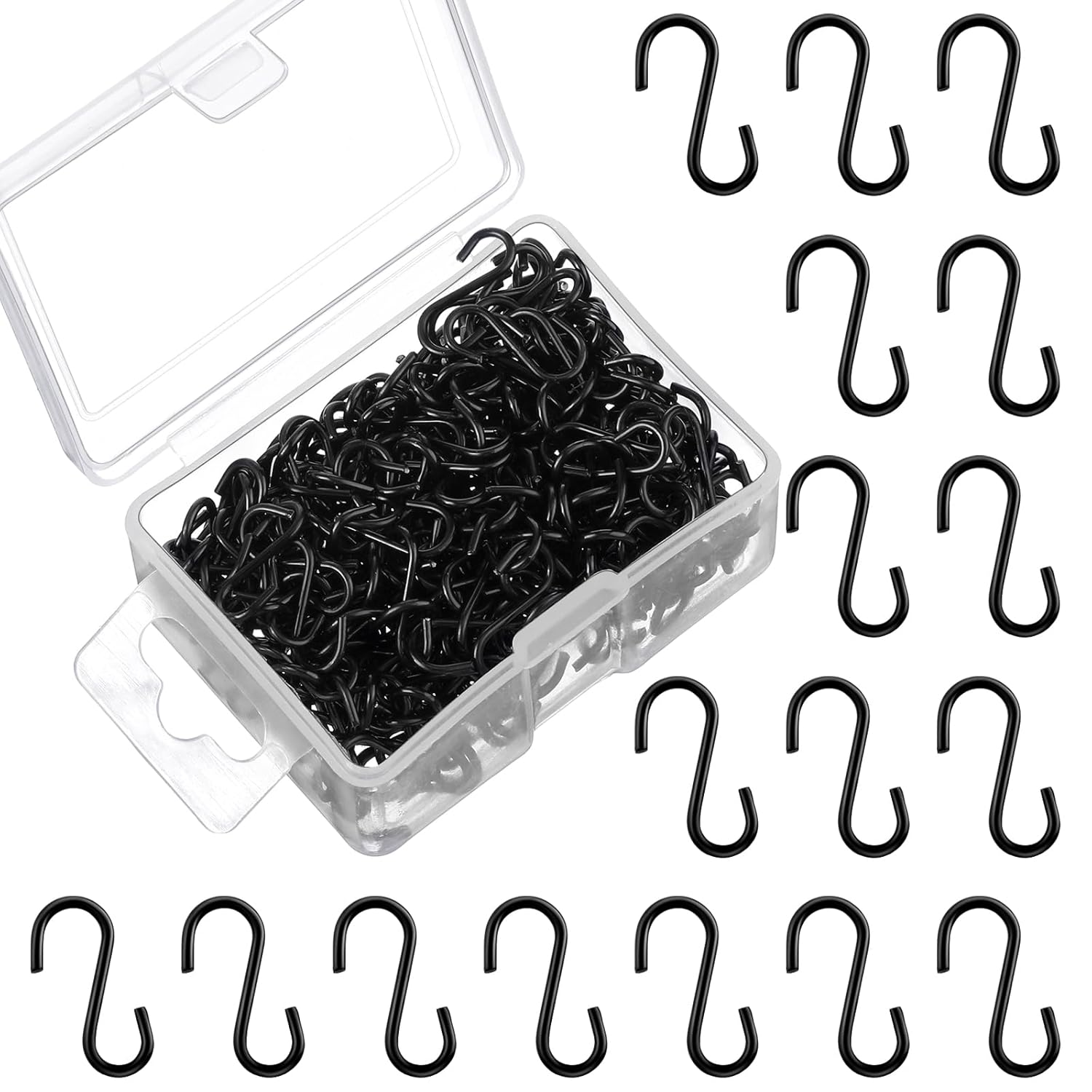 Shappy 100 Pcs Small S Hooks for Hanging Mini Ornament Hooks 0.55 Inch ...