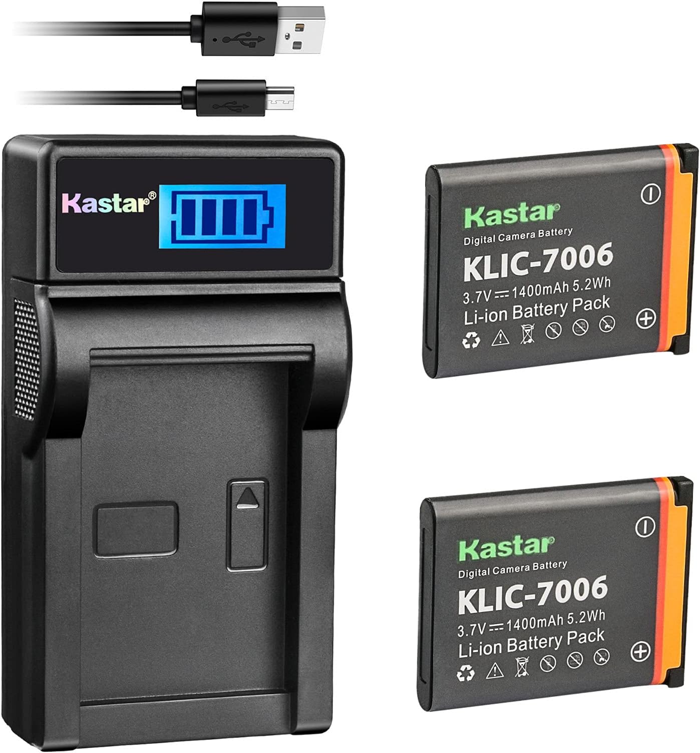 Amazon.com : Kastar Battery x2 and Slim LCD Charger Replacement for Kodak KLIC-7006 EasyShare ...