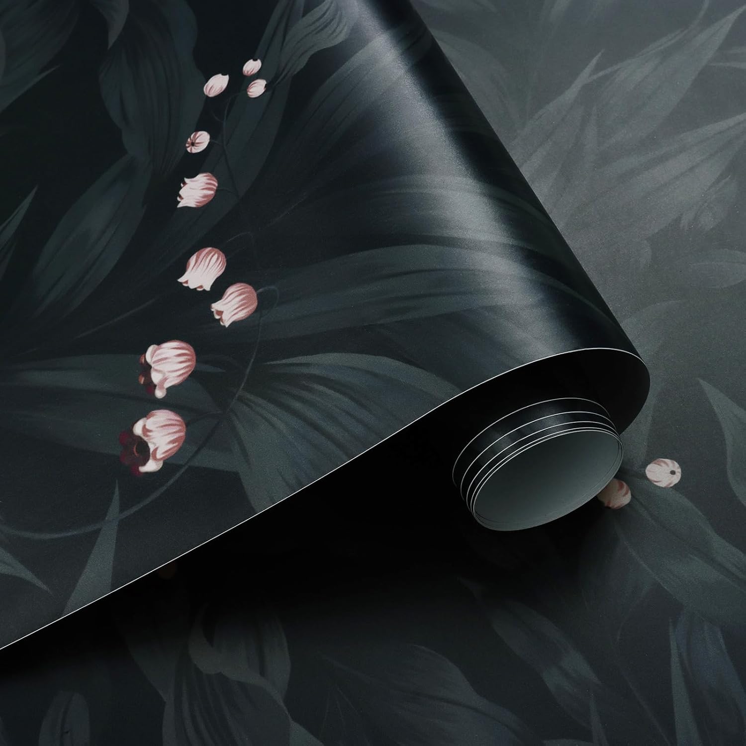 Guvana Black Peel and Stick Pink Wallpaper Dark Floral for Bedroom ...