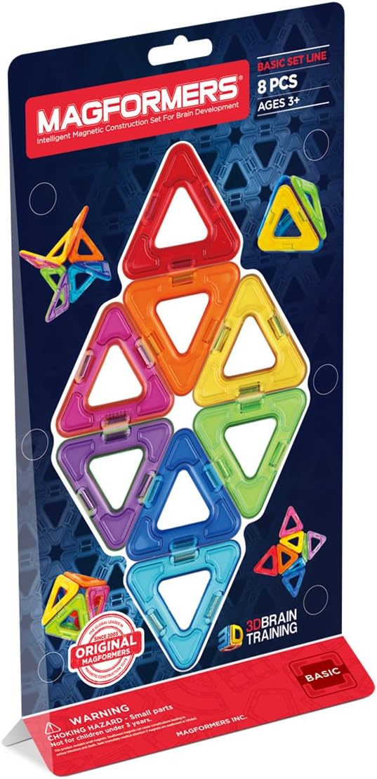Amazon.com: Magformers Triangles Set (8-Pieces) Magnetic Building ...