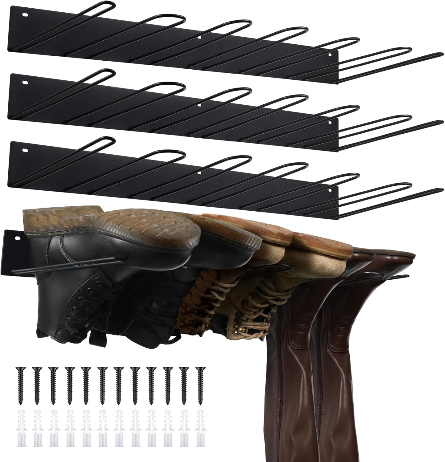 Amazon.com: Wenqik 4 Pcs Boot Rack Wall Mounted Wader Hangers Metal ...