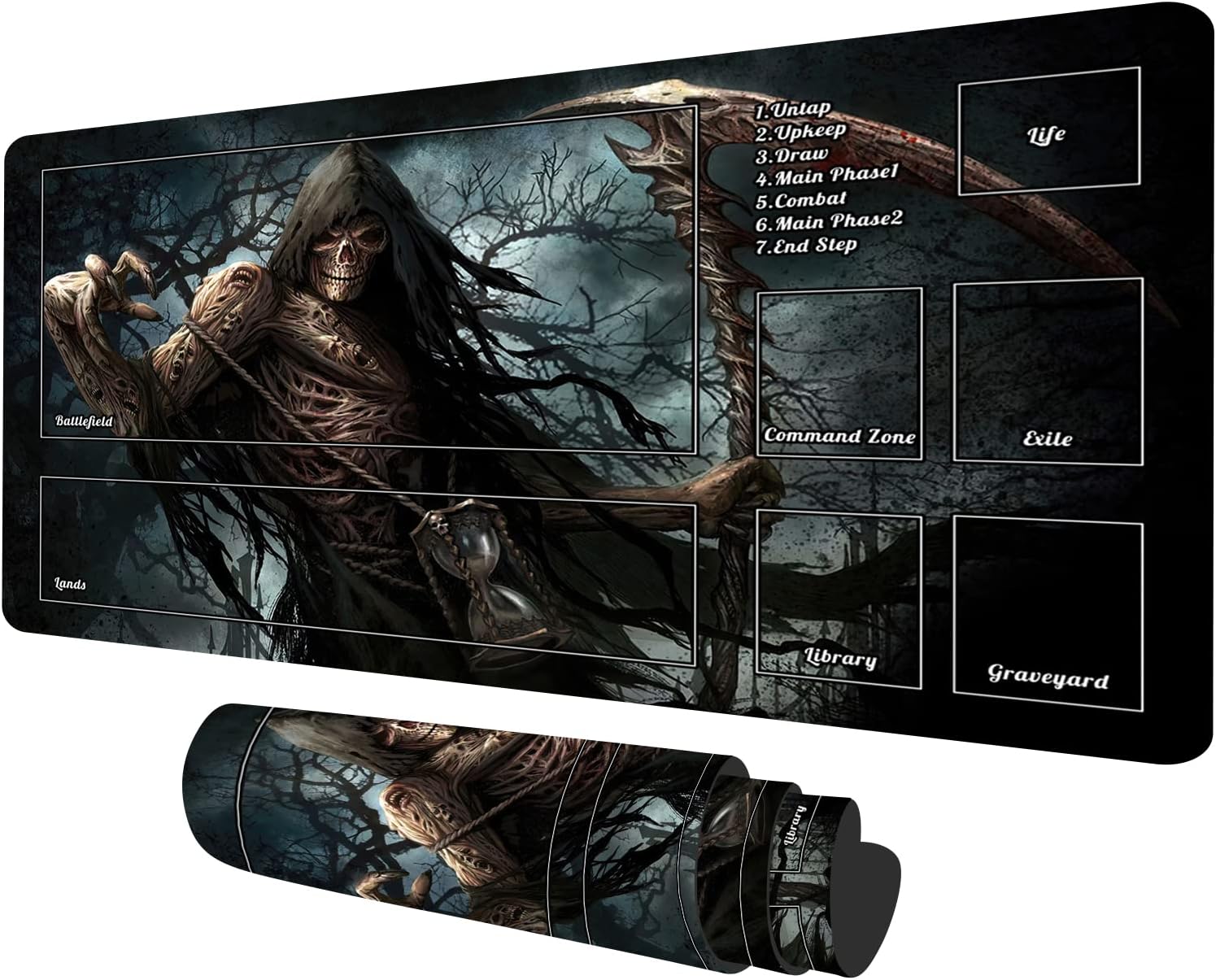 Amazon.com: TCG Playmat with Zones Zombie Game Play Mat Table Pad ...