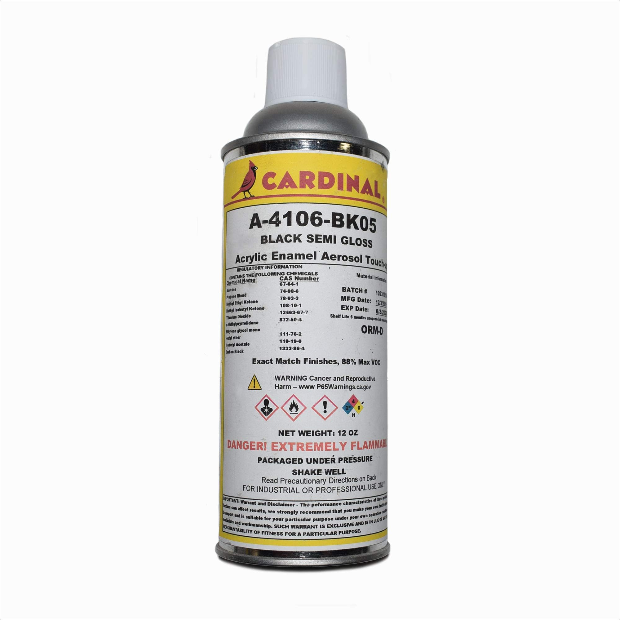 A-4106-BK05: Black Semi Gloss Powder Coat Touch-Up Spray Paint | Car ...