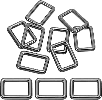 Amazon.com: PATIKIL Flat Metal Rectangle Rings, Square Loop Webbing ...