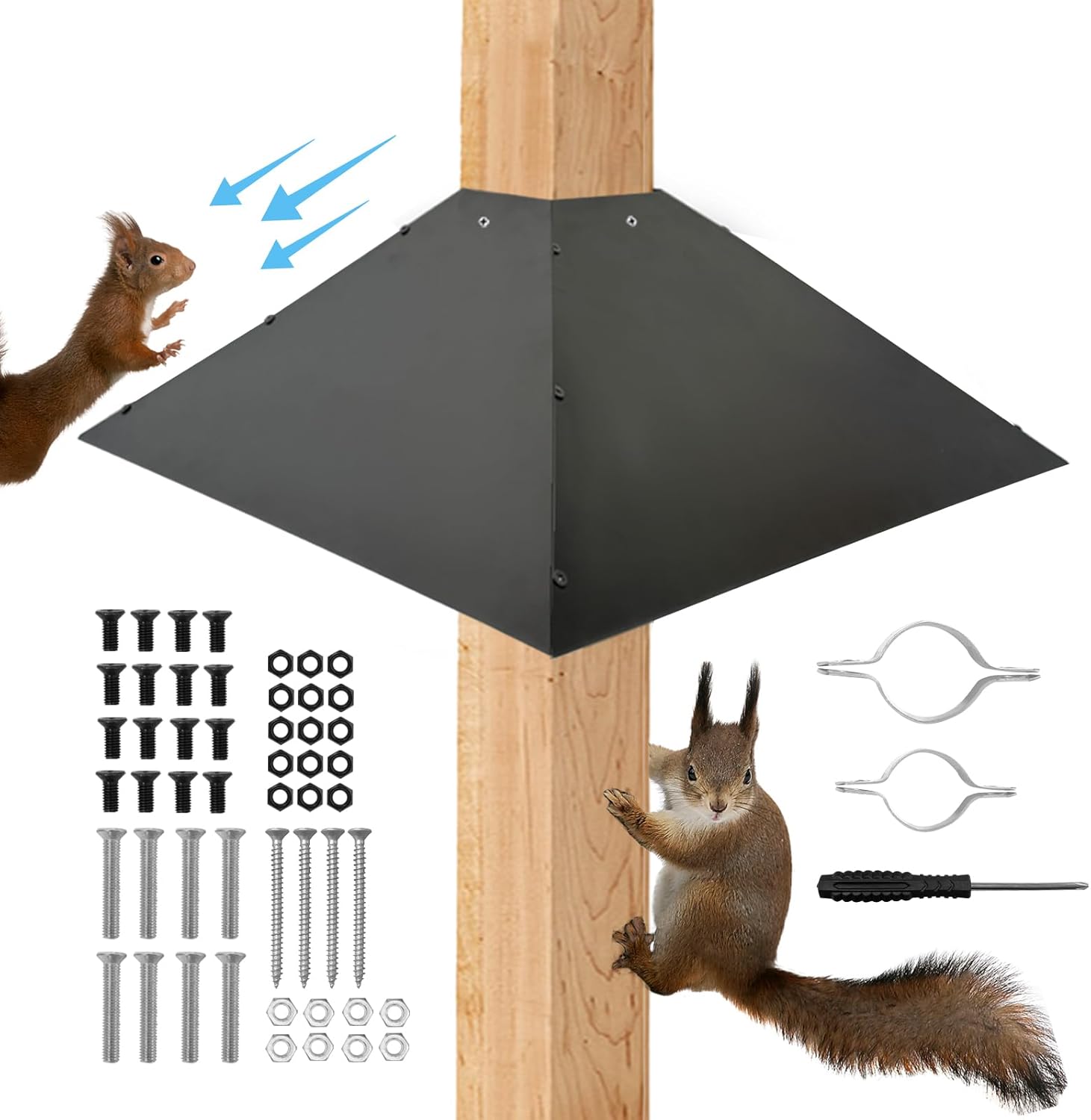 Amazon.com : Squirrel Baffle for Bird Feeder Pole 19 Inch Metal ...