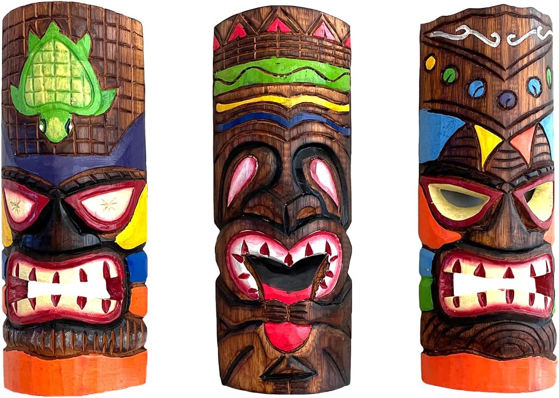 Amazon.com: WorldBazzar Set of 3 Polynesian Hawaiian Tiki Bar Style ...