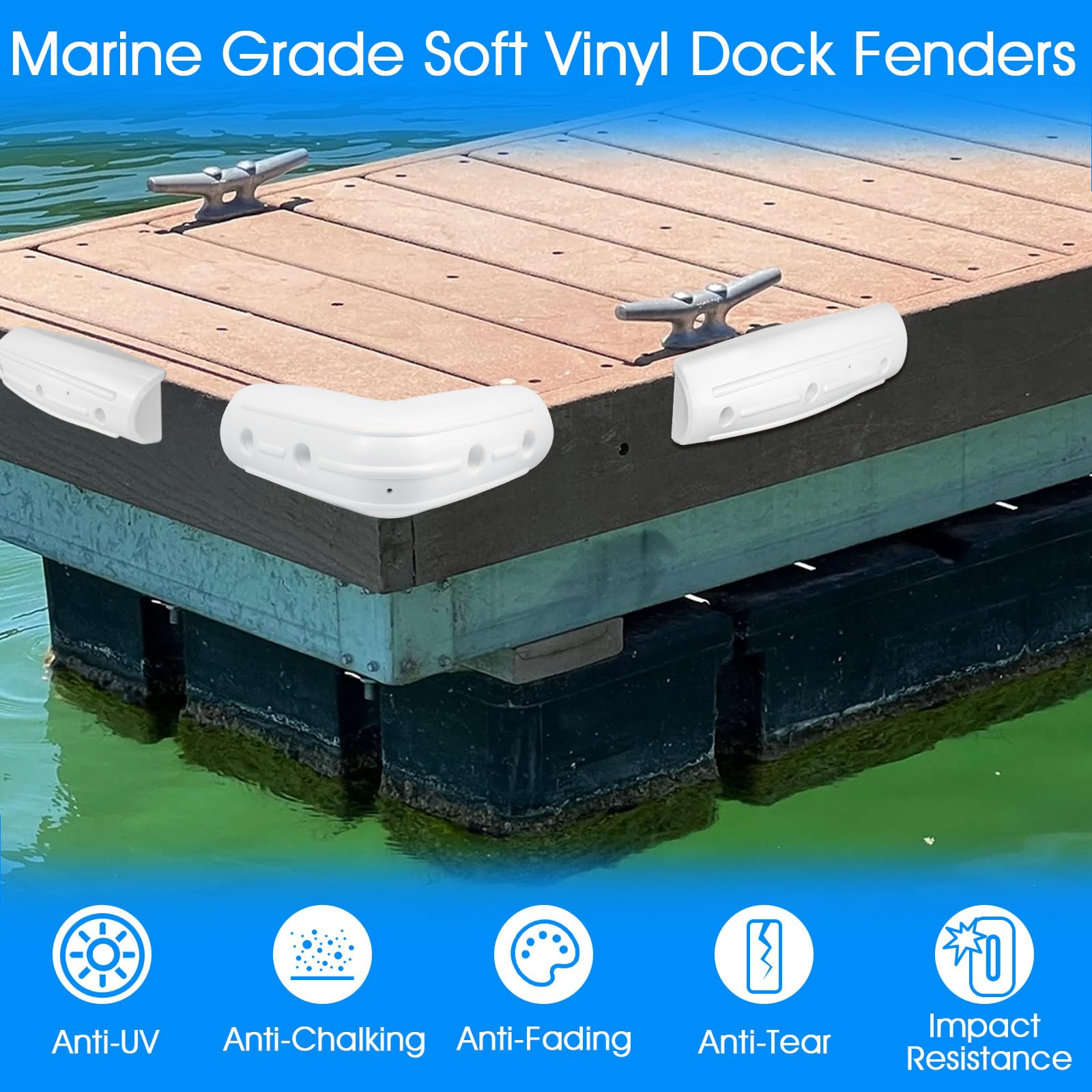 Dock Bumpers Dock Edge 17-Inch Dock Fender Bumpers - UV-Resistant ...