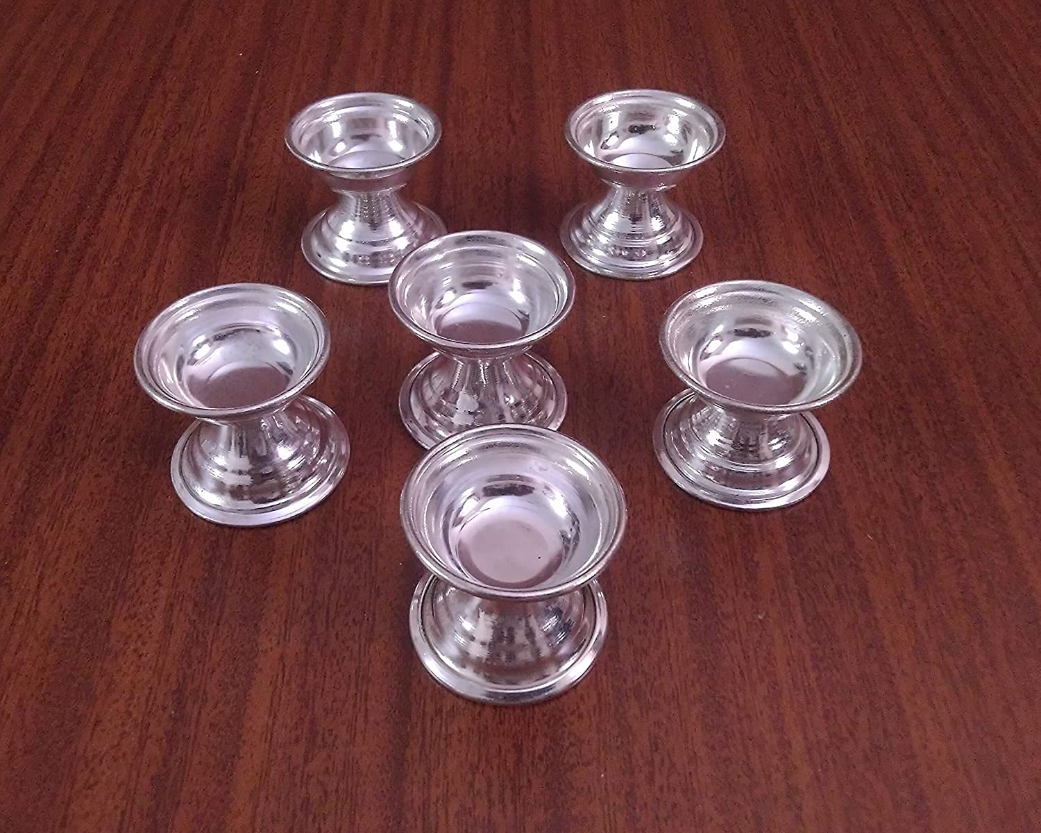 Buy Giriraj Silver Plated Neelanjana Deepa (Set of 6 Pcs) for Pooja ...