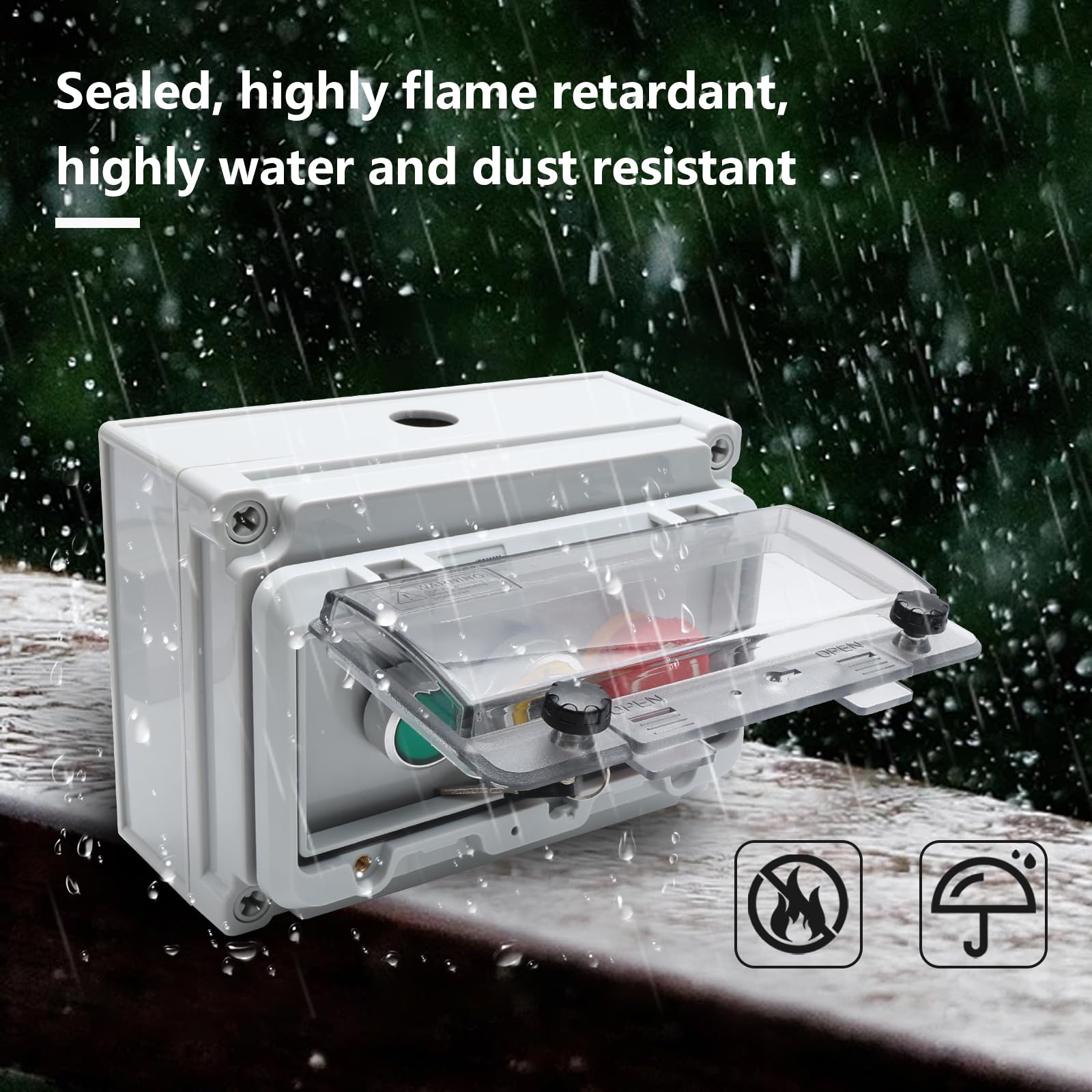 Snapklik.com : KERWINN Emergency Stop Button Box - Red And Green ...
