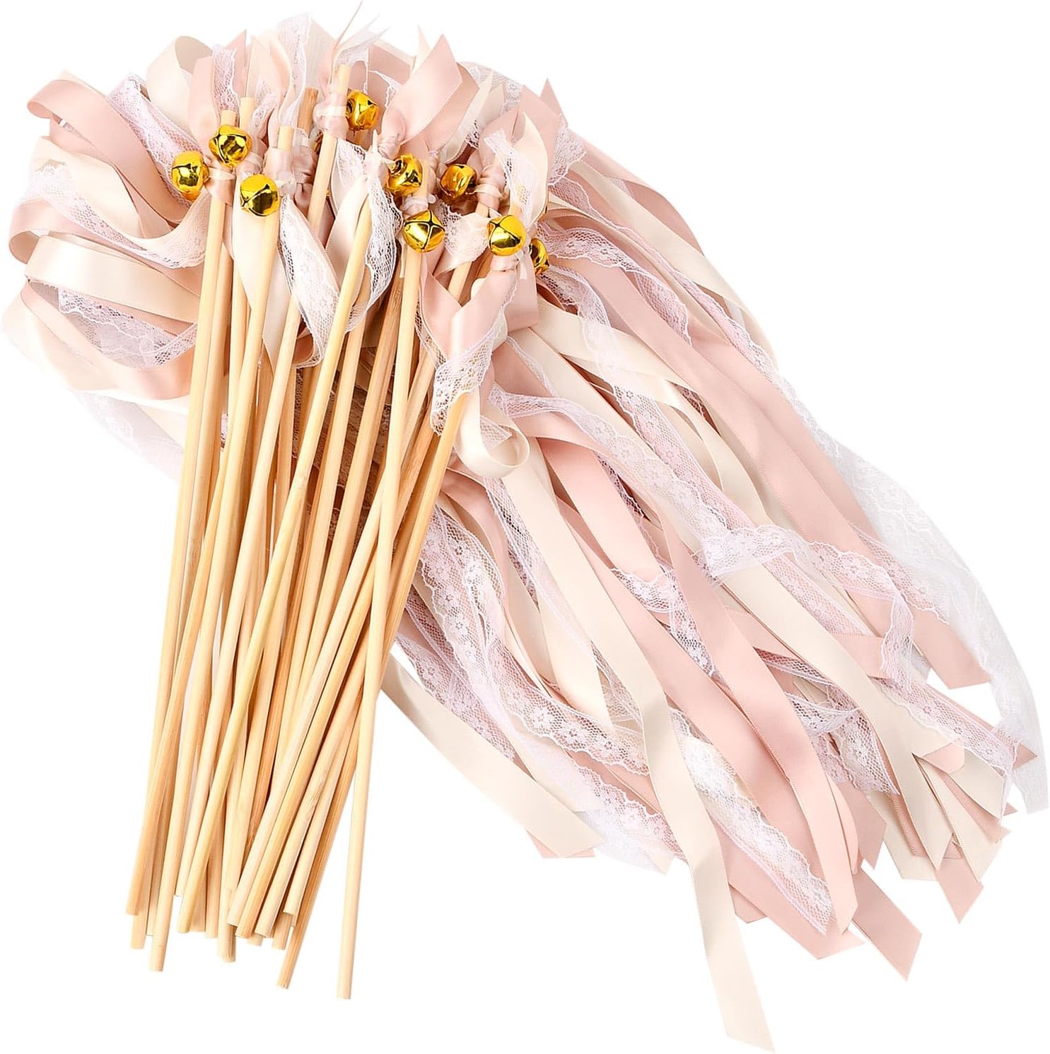 30 Pcs Wedding Ribbon Stick, Lace Wands Birthday Streamers for Party ...