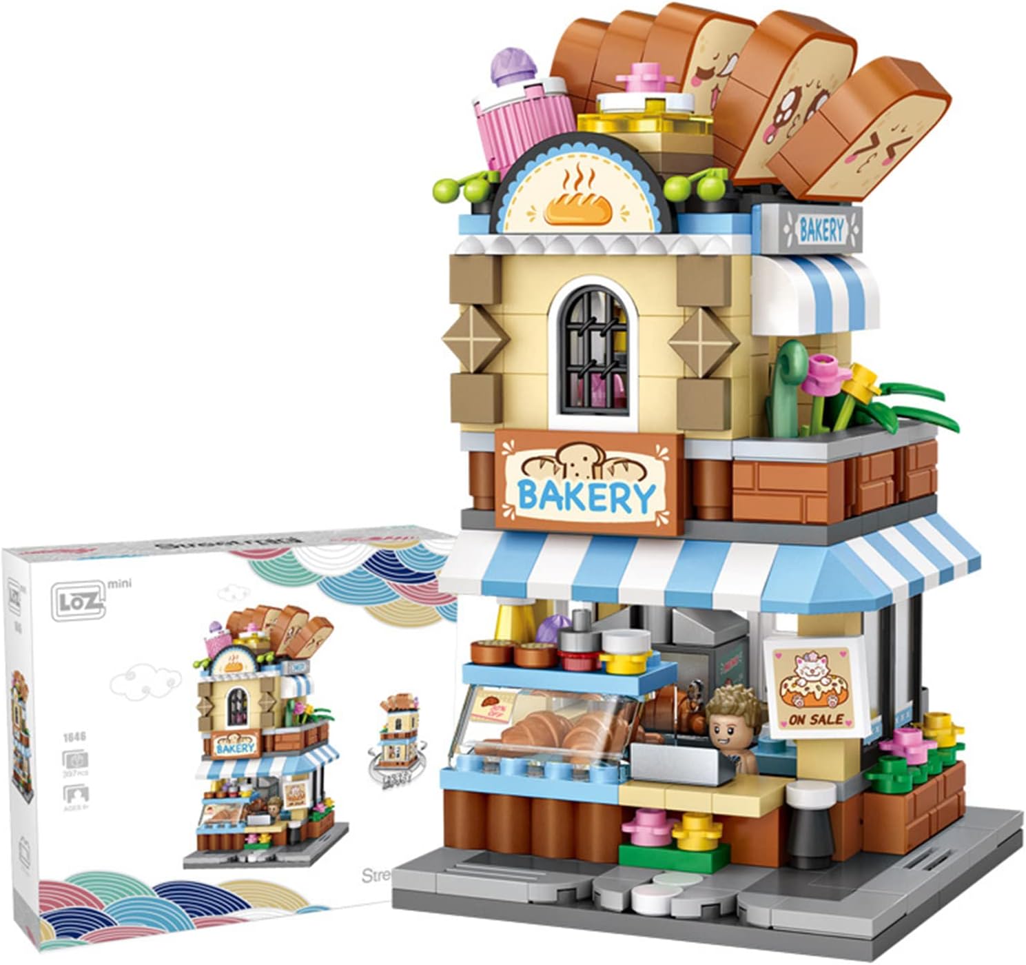Amazon.com: MEIEST Mini City Shop Street View Building Blocks Model Set ...