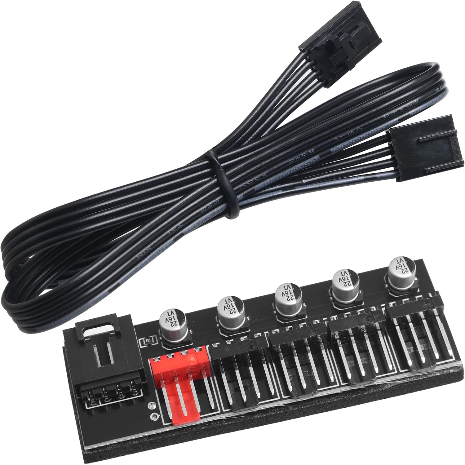 Amazon.com: 2 Pcs PWM PC Case Cooling Fan Hub, 3 Pin 4 Pin PC Fan ...