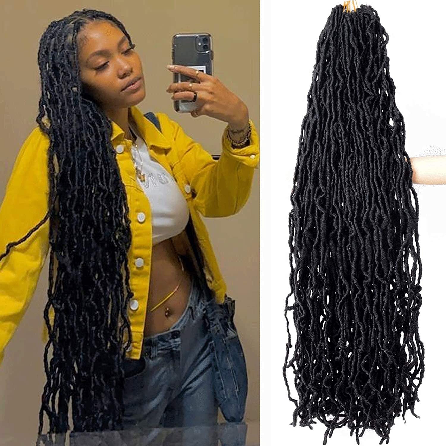 Buy 36 Inch New Soft Locs Crochet Hair Pre Looped 4 Packs 72 Stands ...