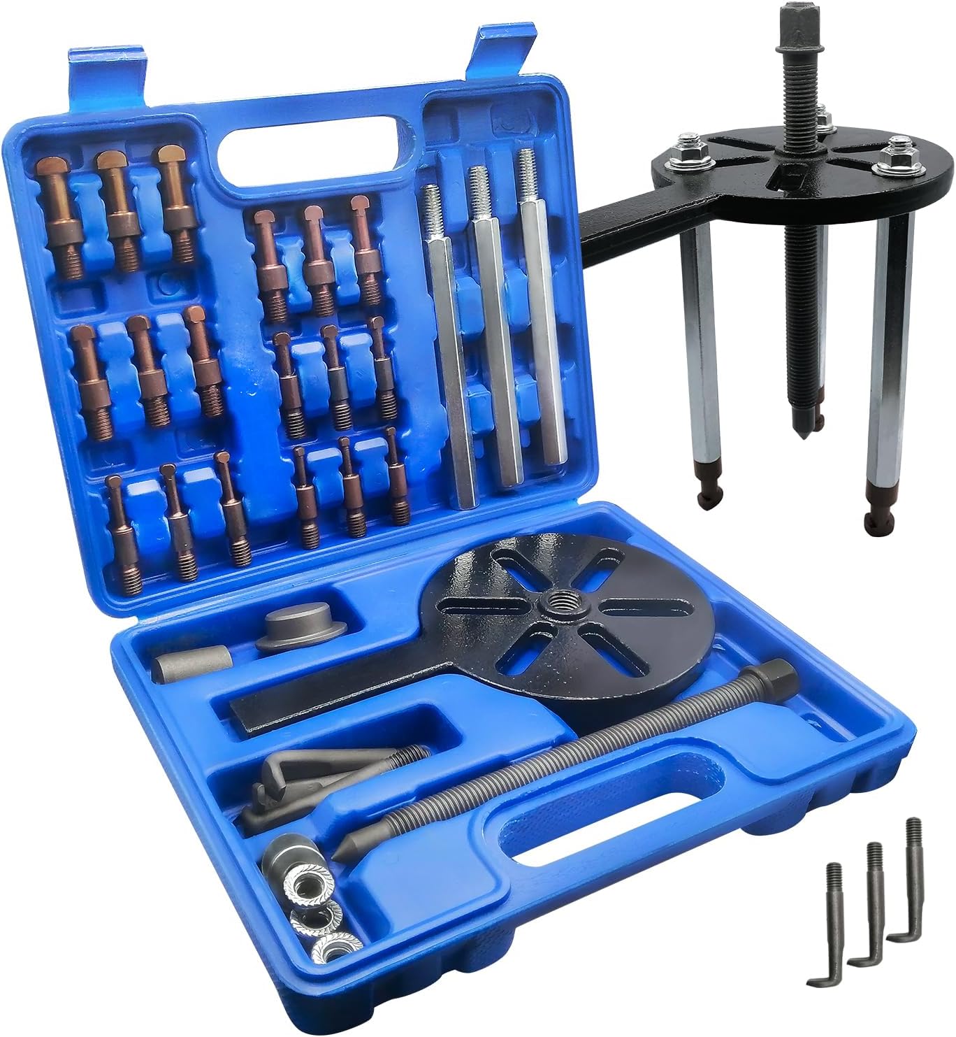GLEXQLAO 21in1 Bearing Puller Set, 3 Jaw Puller Inner Hole Disassembly ...