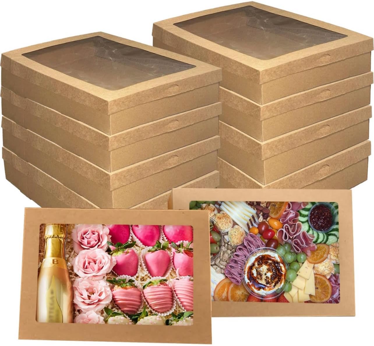 Amazon.com: PN GLOBAL 10-PACK: Bakery Boxes: Locking Window Lid - Heavy ...