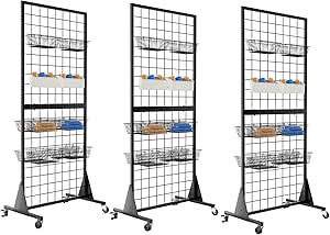 Amazon.com: QKOSMTL 3-Pack Gridwall Panel Display Stand, 2'x5.5' Heavy ...