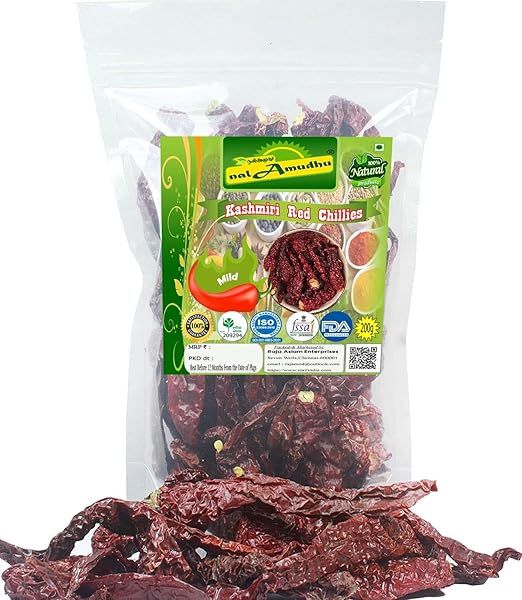 Amazon.com : nalAmudhu Dried Kashmiri Chilli | Red Chilli Whole | Kaddi ...