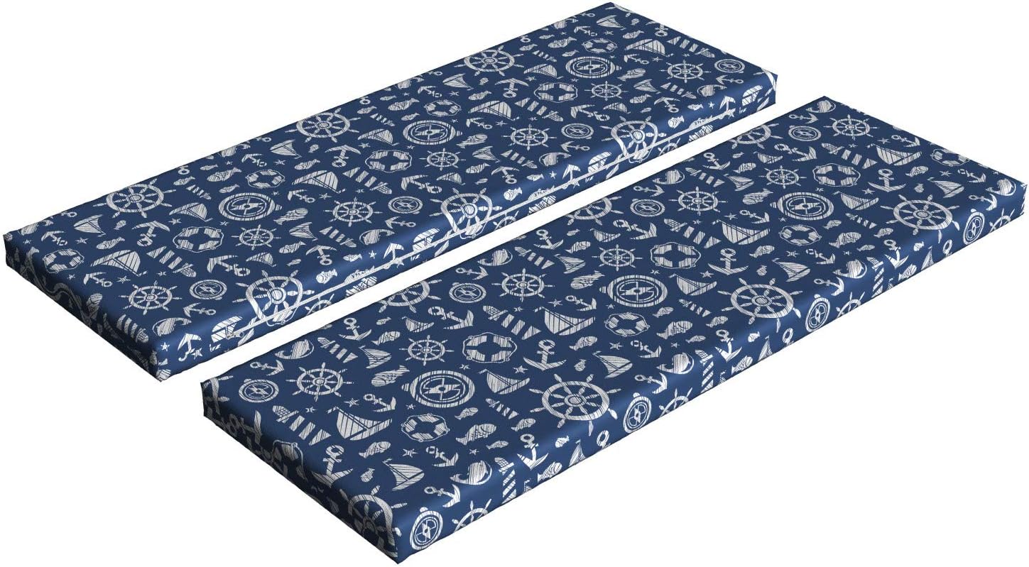 Amazon.com: Ambesonne Sailboat Bench Cushion Set of 2, Diagonal Hatched ...