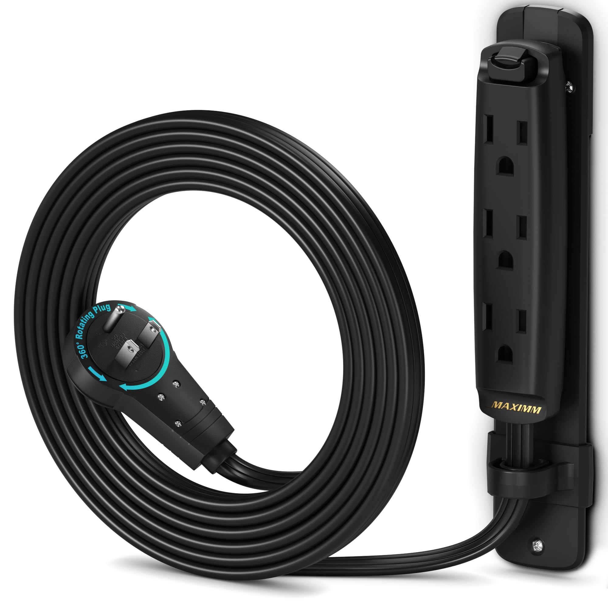 Amazon.com: Maximm 360 Degree Rotating Flat Extension Cord 6 Ft Multi 3 ...