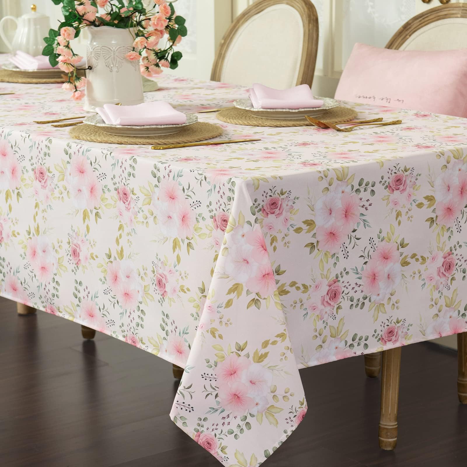 Amazon.com: Sparkle and Bash 3 Pack Floral Pink Rose Tablecloth ...
