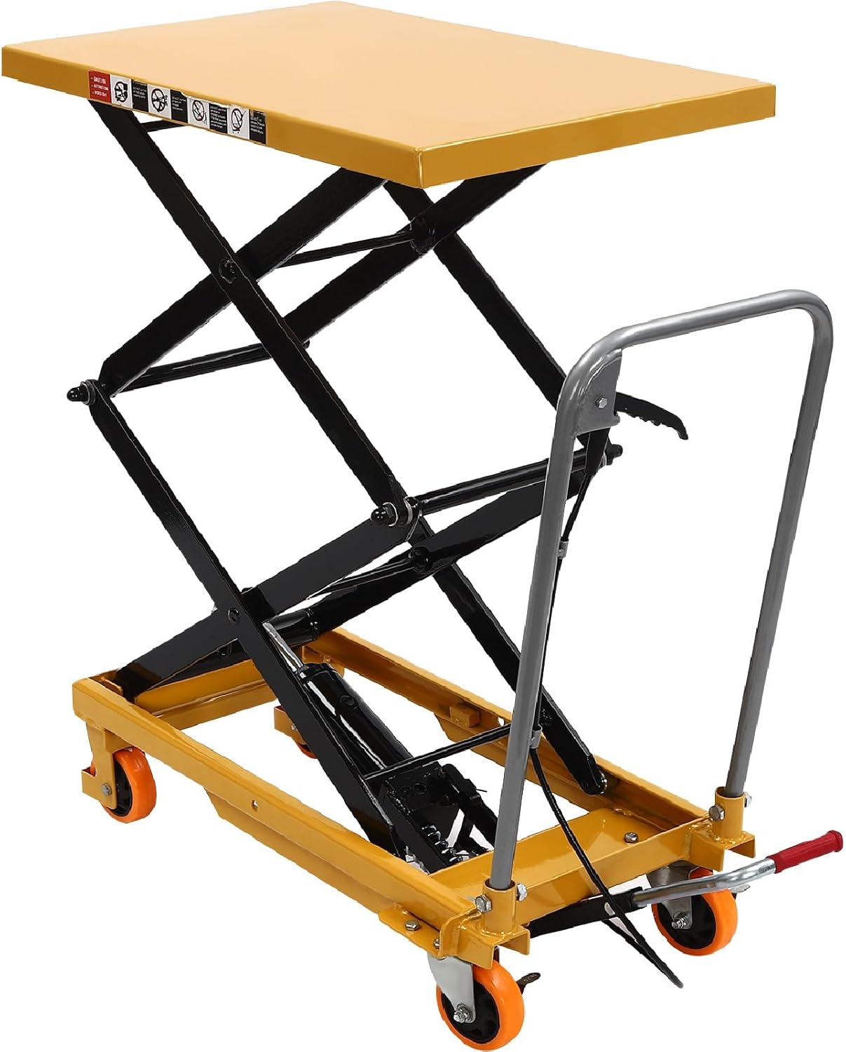 Amazon.com: Double Scissor Hydraulic Lift Table Cart, 330lbs Capacity ...