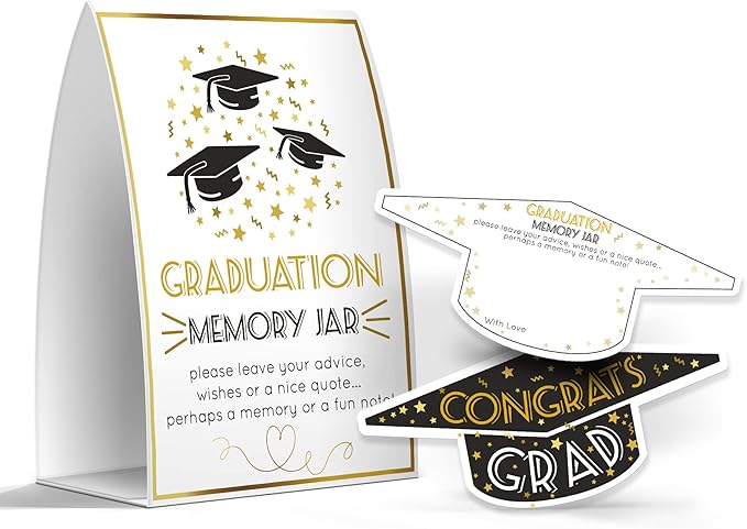 Amazon.com: Graduation Memory Jar Cards - Pack of 1 Sign And 50 Memory ...