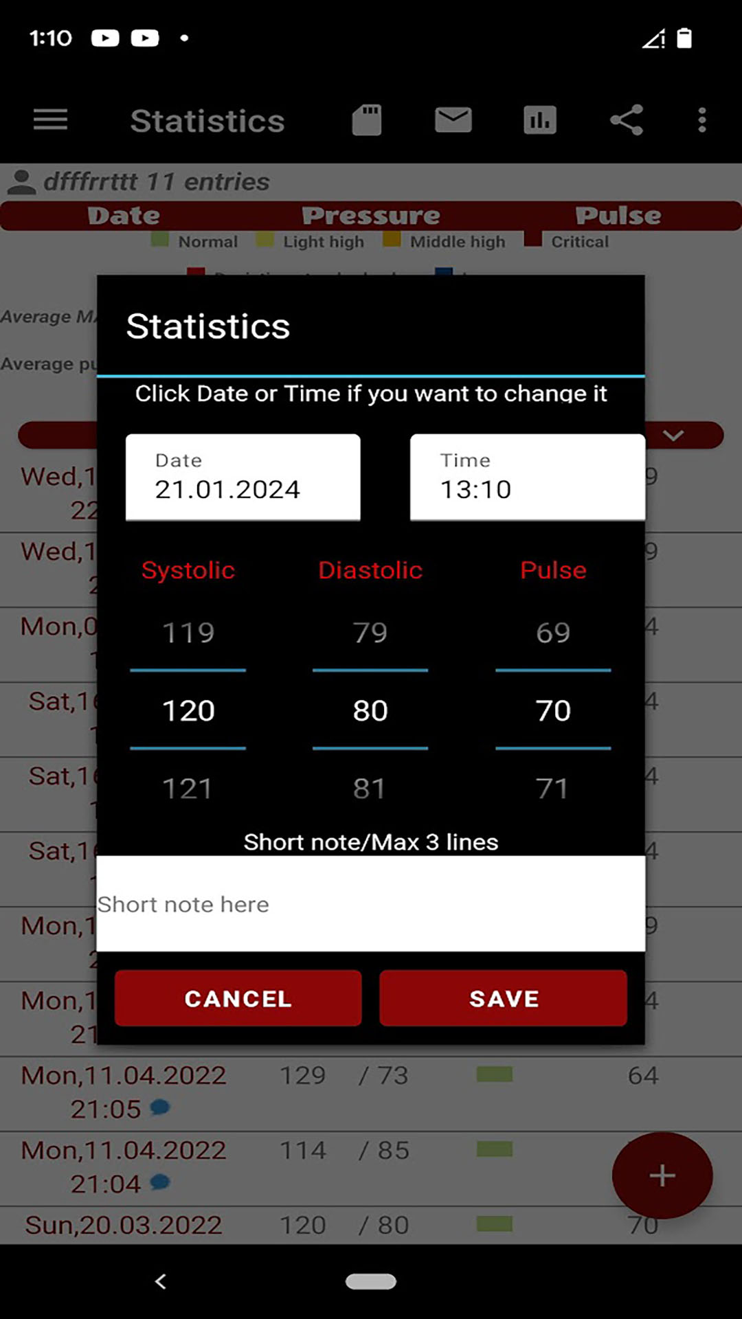 Blood pressure App - Diary - App on Amazon Appstore