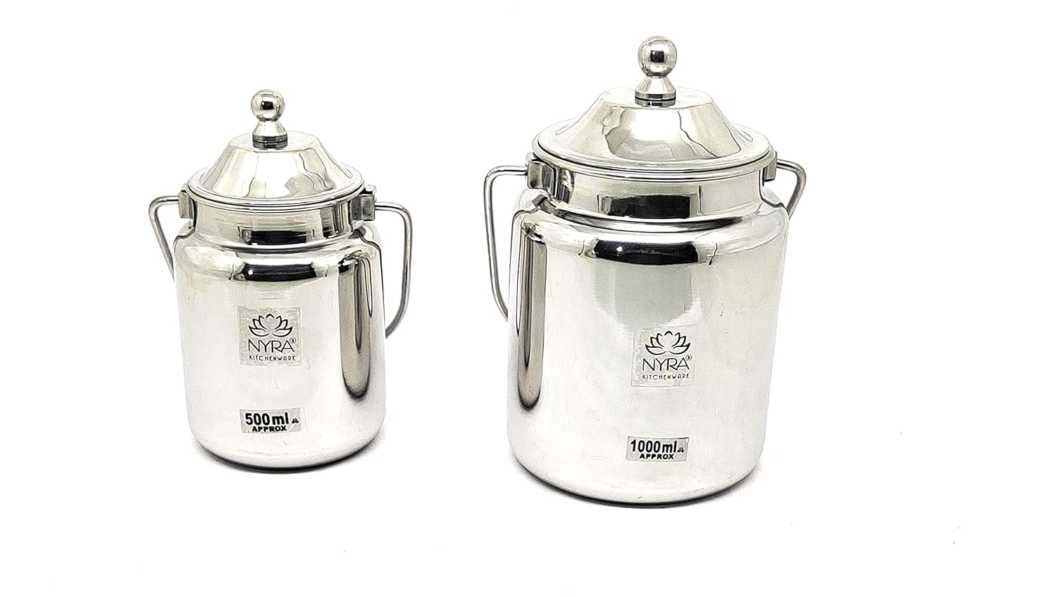 Buy NYRA® Stainless Steel Barni Set of 2 Pcs (500 ML & 1.5 Ltr) Milk ...