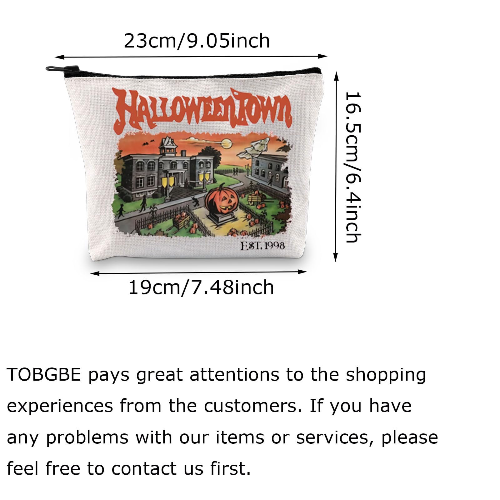 Snapklik.com : TOBGBE Funny Pumpkin Makeup Bag Halloweentown Est 1998 ...