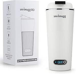 Amazon.com: SmrtMugg GO Heated Coffee Mug, Travel Mug, 13.5 OZ. Smart ...
