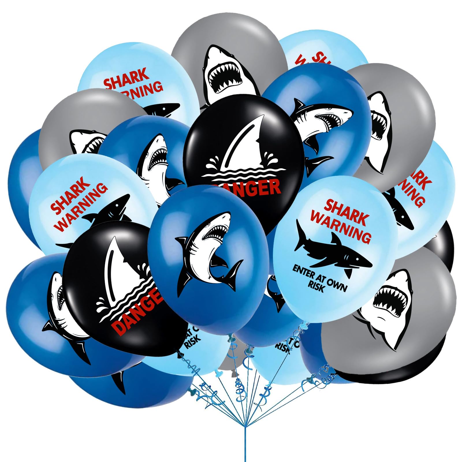 Amazon.com: 40 PCS Shark Birthday Balloons Shark Party Balloons Shark ...