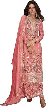 ETHNIC EMPORIUM Indian Woman Organza Simar Silk With Organza Simar Silk ...