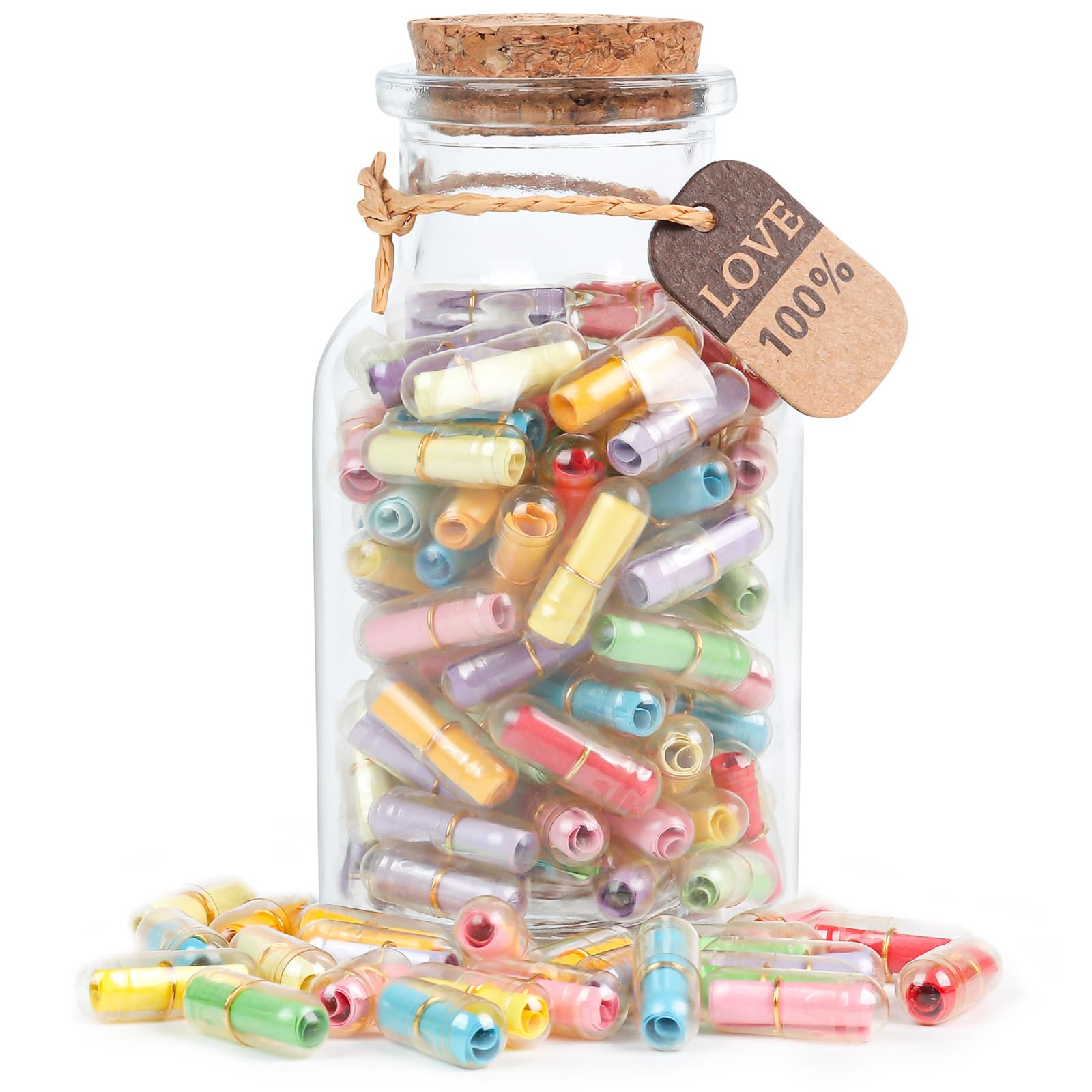 Amazon.com: HSXIANG Capsule Letters Message in a Glass Bottle，88pcs ...