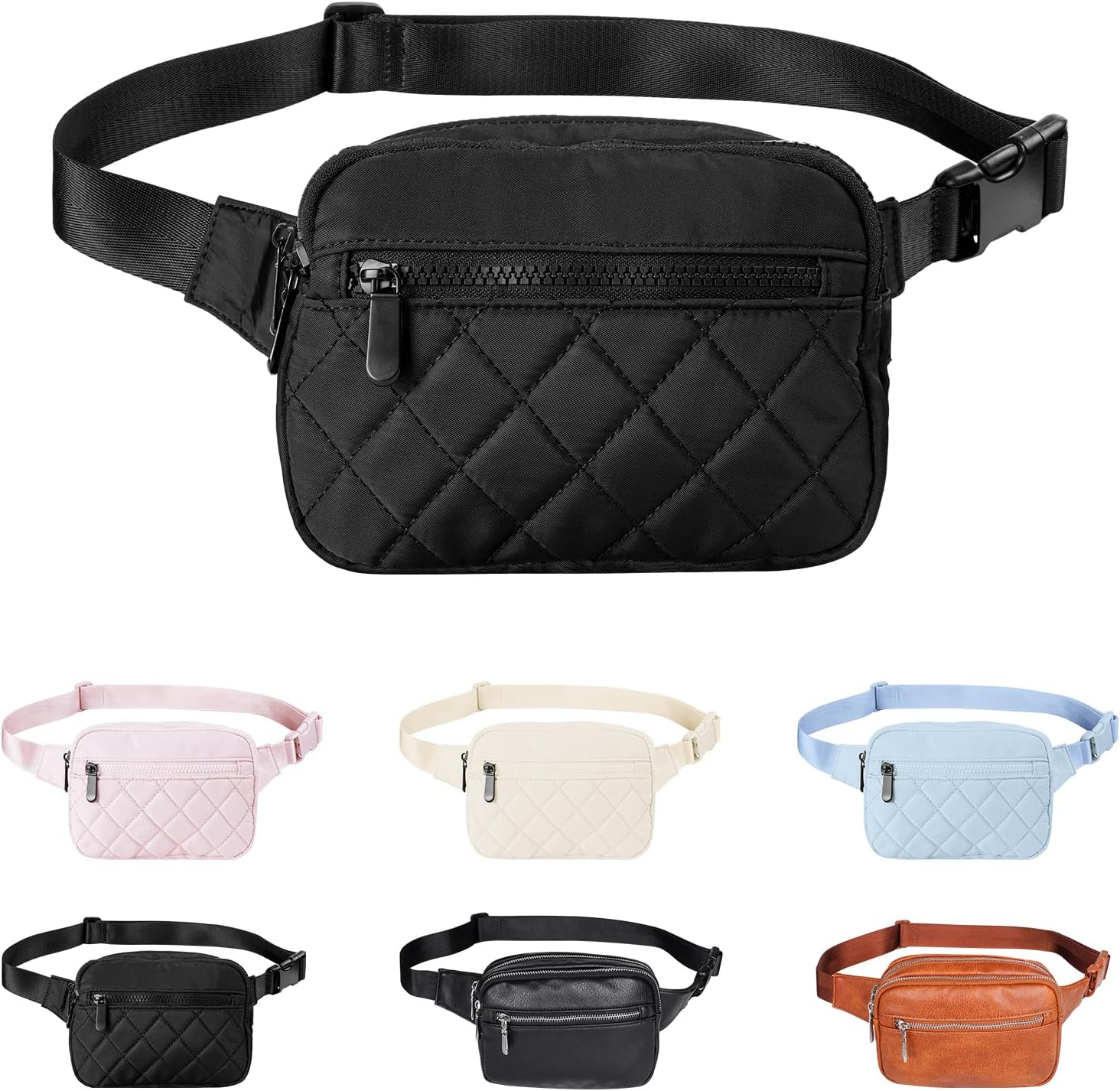 Amazon.com | Belt Bag Waist Fanny Pack: Fashionable Grid Waist Pack ...