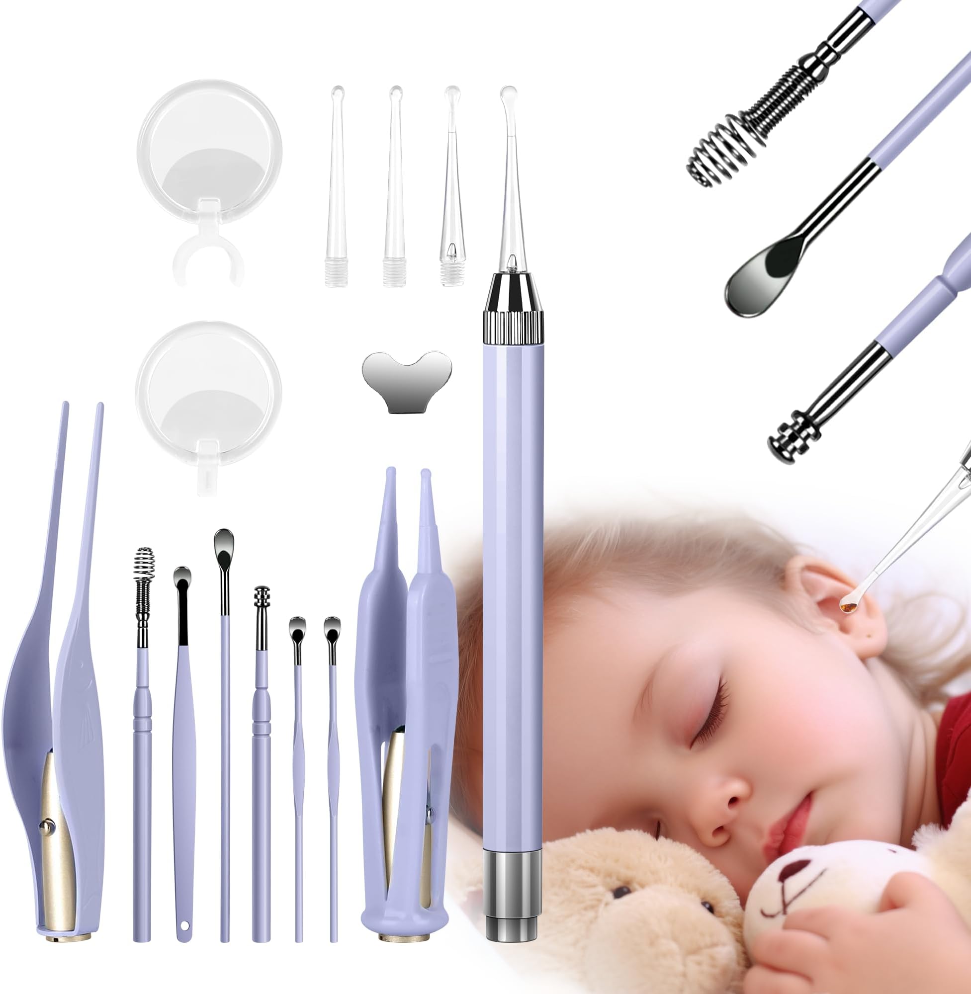 Amazon.com: 4 Pack Ear Pick with Light, Ear Cleaner Ear Wax Removal ...