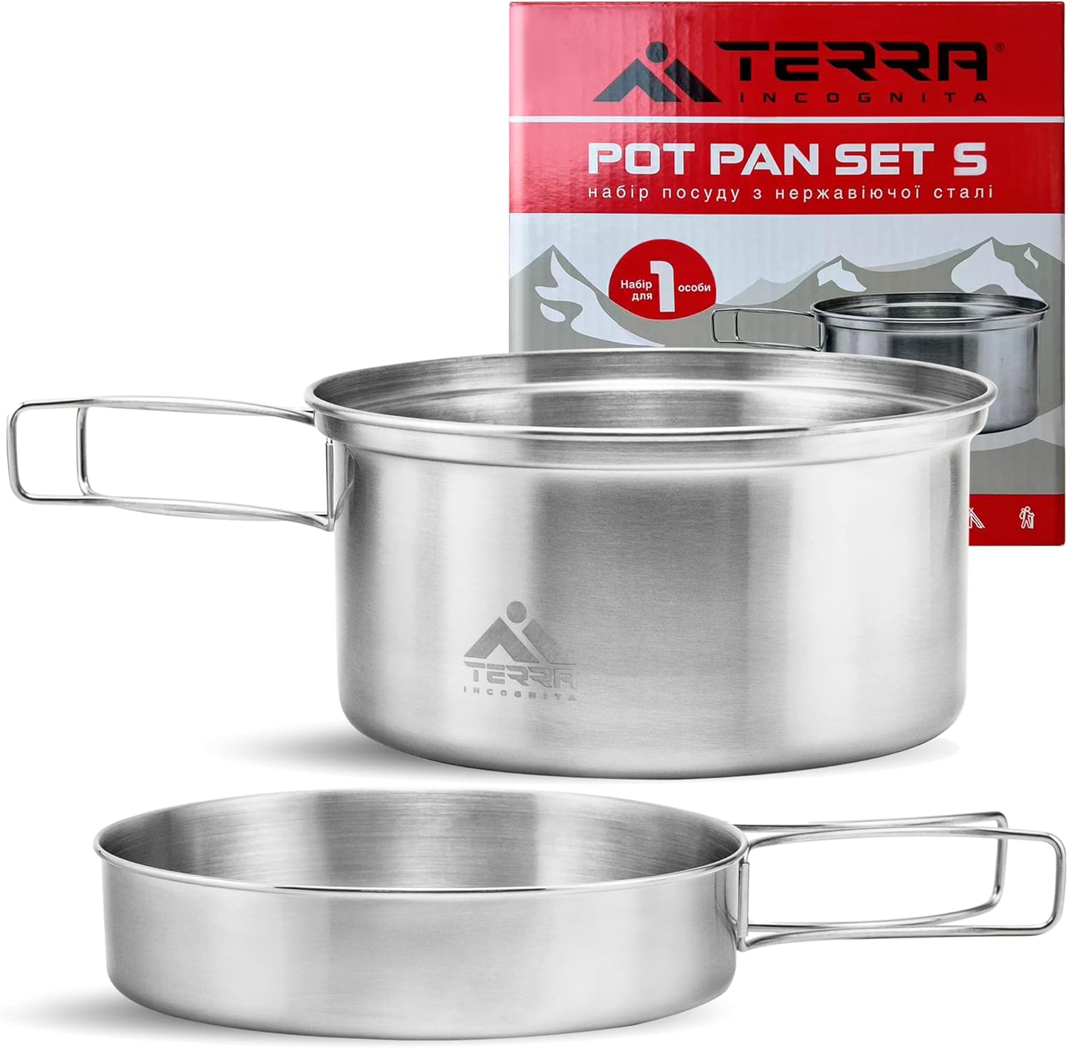 Amazon.com: Terra Incognita Camping Cookware Set - Stainless Steel ...