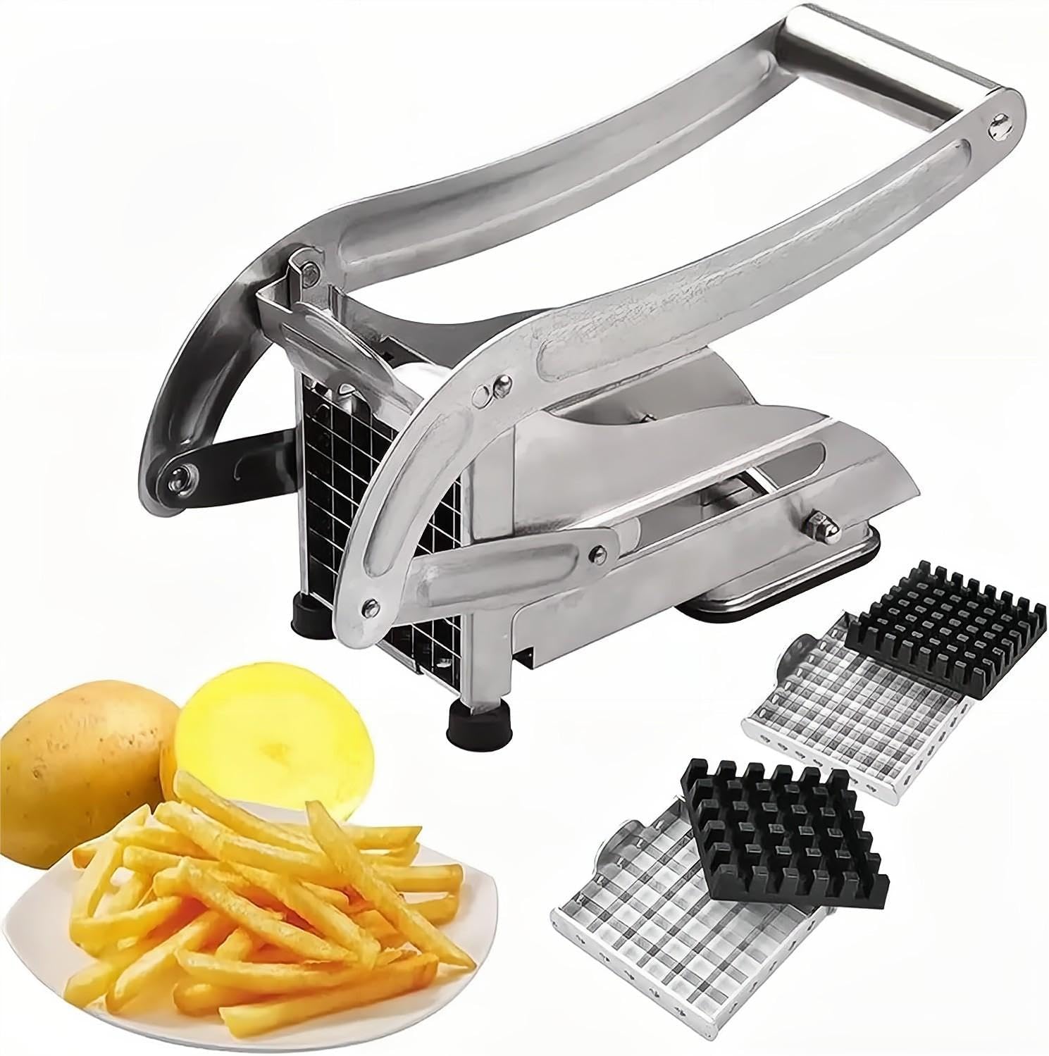 French Fry Cutter Potato Cutter with 2 Blades, Professional Fries ...